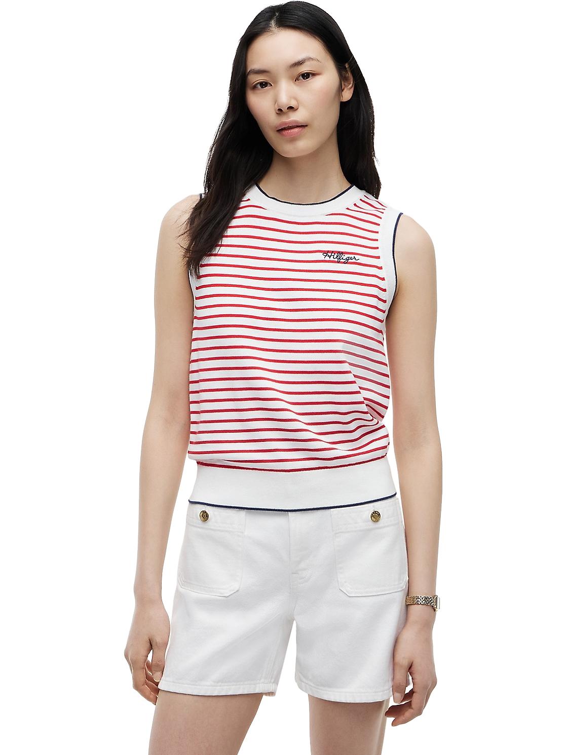 TOMMY HILFIGER Tommy Hilfiger Script Striped Sweater Vest